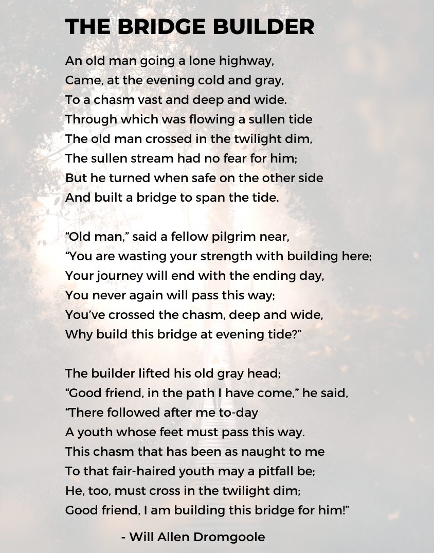 bridge builder. v4 poem – Youth-Young Adult Leadership Development ...